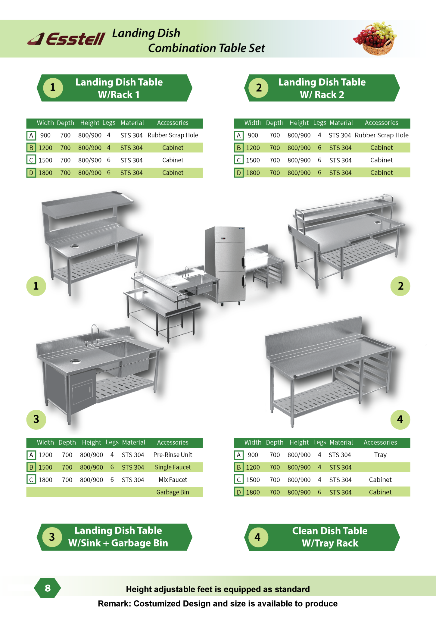Landing Dish Table with Sink & Garbage Bin – Esstell Daihan Labtech ...